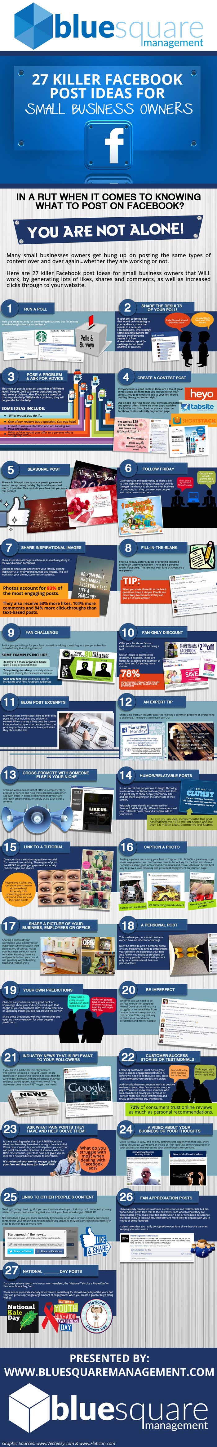 27 Facebook Post Ideas For Business INFOGRAPHIC 